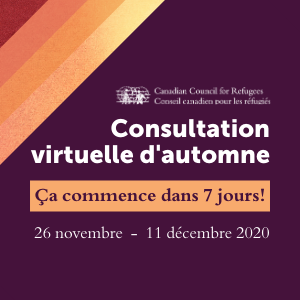 CCR Fall Virtual Consultation - One week countdown | Canadian Council for Refugees