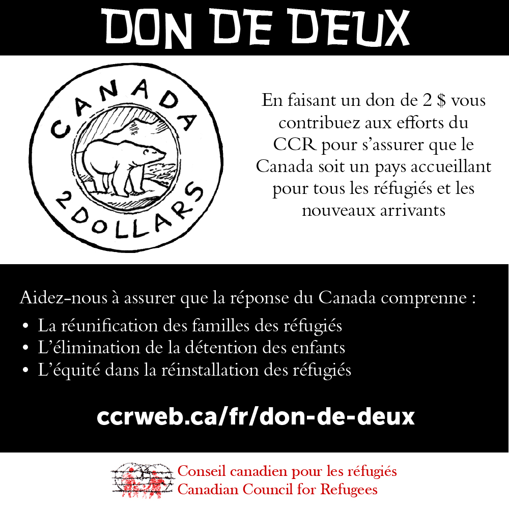 Give a Toonie Day - long image | Canadian Council for Refugees