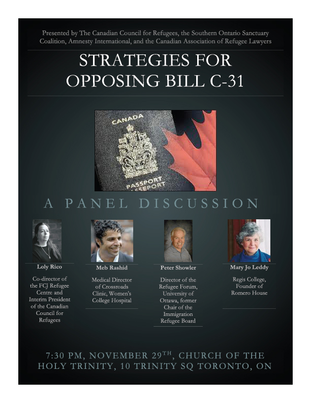November 29th Panel Poster | Canadian Council for Refugees